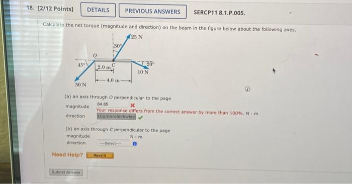 Solved Calculate the net torque (magnitude and direction) on | Chegg.com