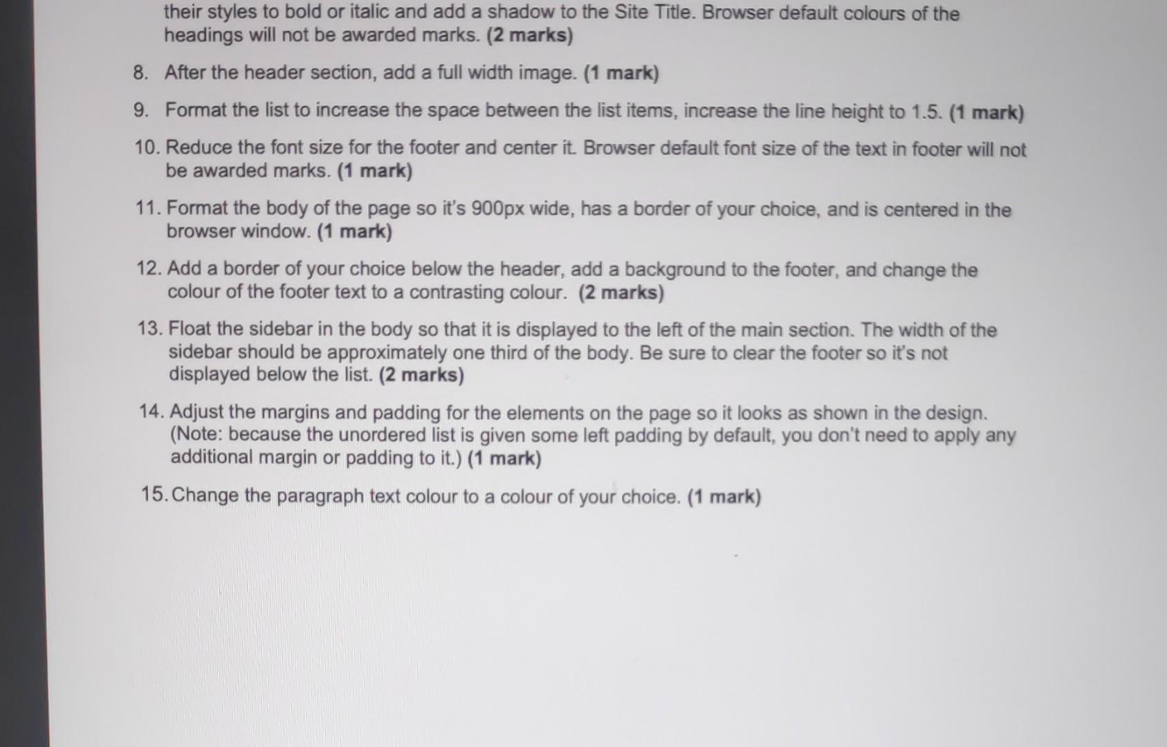 Solved Exercise01: Create a web page with CSS (20 marks) Use | Chegg.com