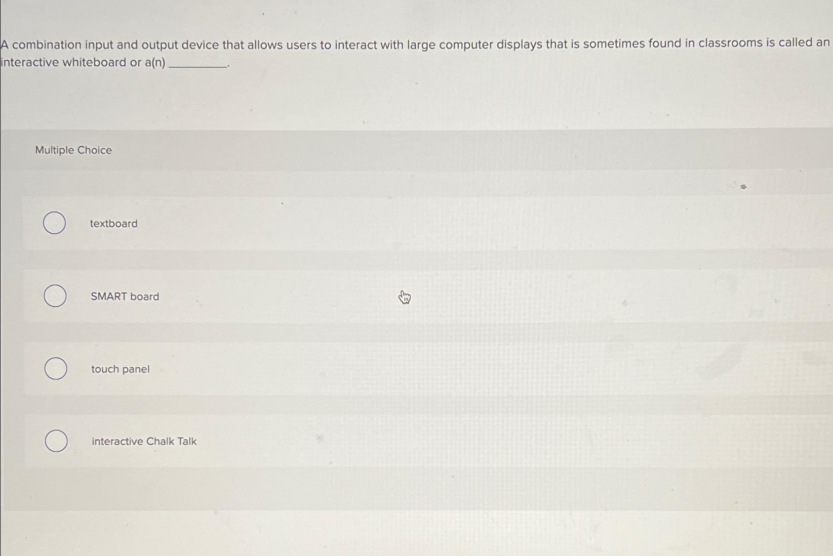 Solved A combination input and output device that allows | Chegg.com