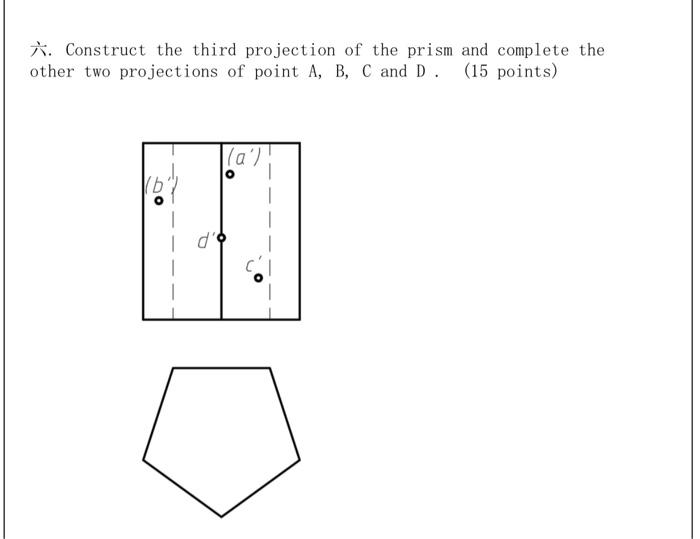 Solved . Construct the third projection of the prism and | Chegg.com