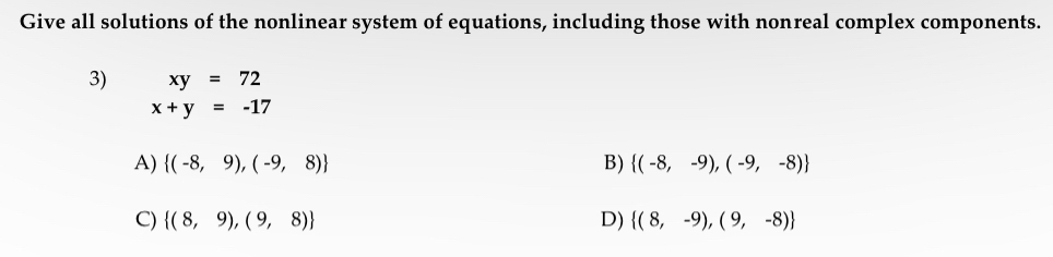 Solved Give all solutions of the nonlinear system of | Chegg.com