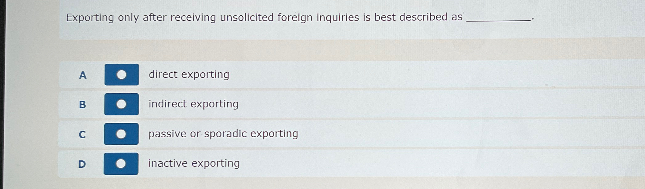 Solved Exporting only after receiving unsolicited foreign | Chegg.com