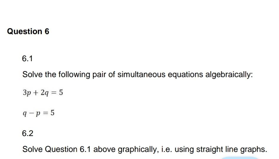 Solved Solve the following pair of simultaneous equations | Chegg.com