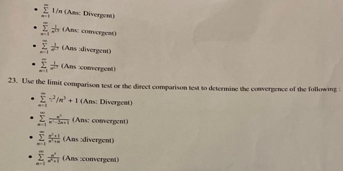 Solved 19. Does ∑n=1∞4n+1/9n converge? If yes, what is its | Chegg.com