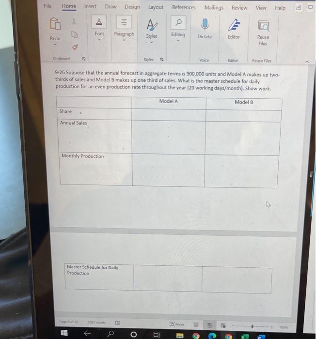 Solved File Home Insert Draw Design Layout References | Chegg.com