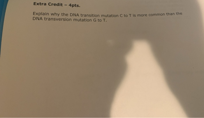 Solved Extra Credit - 4pts. Explain why the DNA transition | Chegg.com