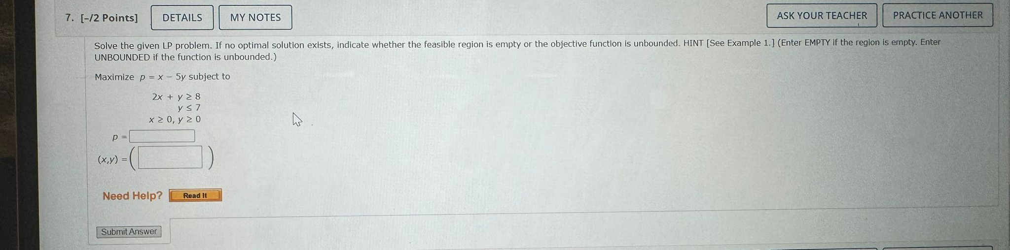 Solved Solve the given LP problem. If no optimal solution | Chegg.com