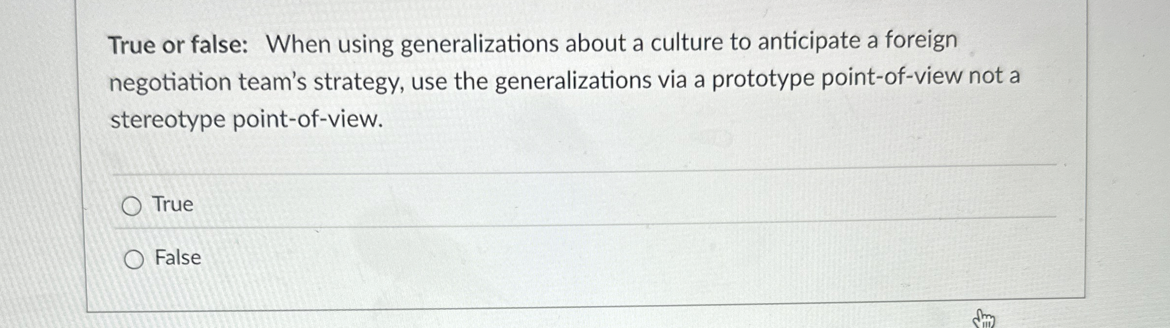 Solved True or false: When using generalizations about a | Chegg.com