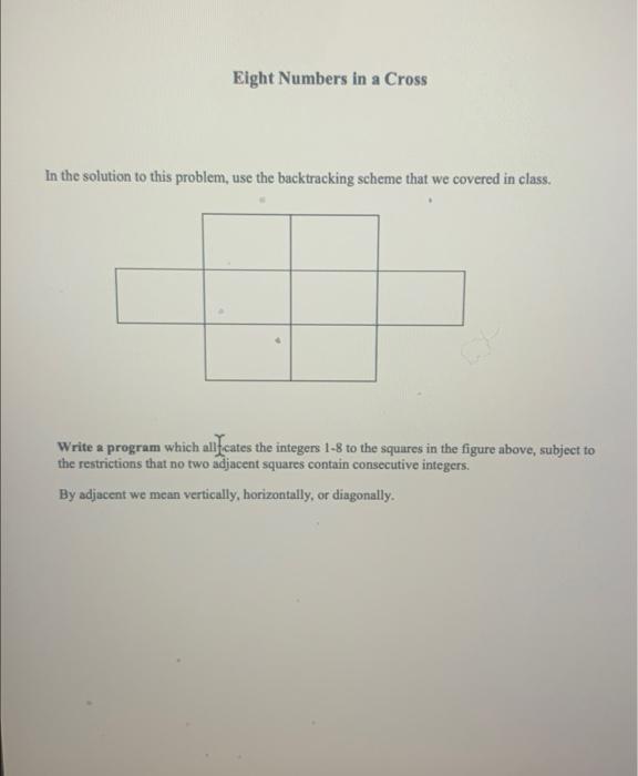Solved Eight Numbers in a Cross In the solution to this | Chegg.com