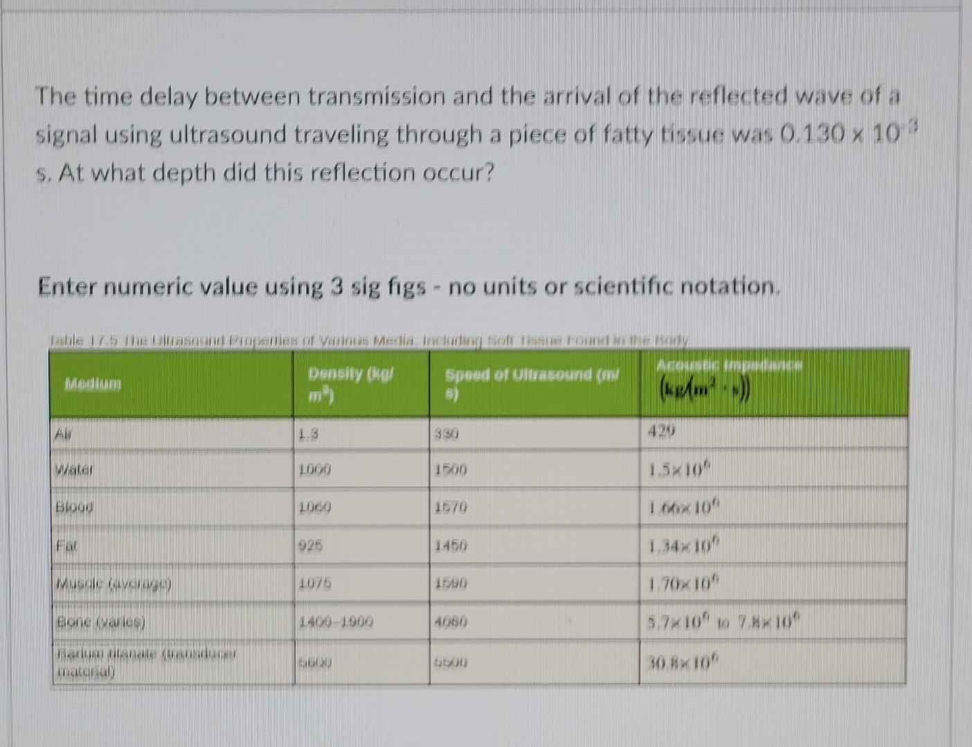 Solved The time delay between transmission and the arrival | Chegg.com