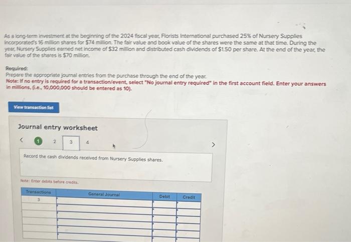 Solved As a long-term investment at the beginning of the | Chegg.com