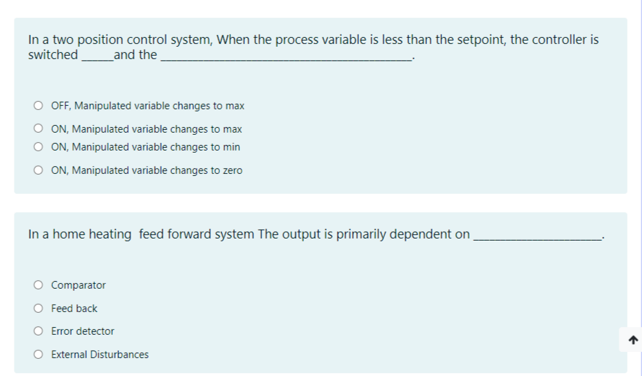 Solved In a two position control system, When the process | Chegg.com