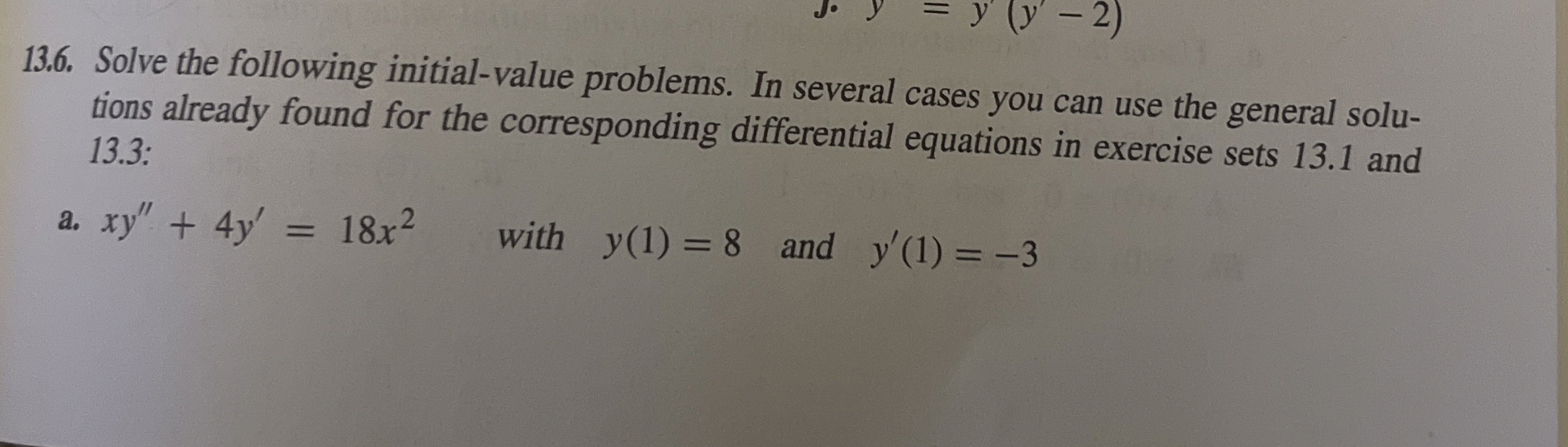 Solved 13.6. ﻿Solve the following initial-value problems. In | Chegg.com