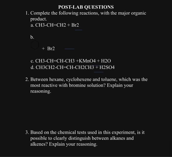 Solved A Ch3−ch Ch2 Br2 B Br2 C Ch3−ch Ch−ch3 Kmno4 H2o