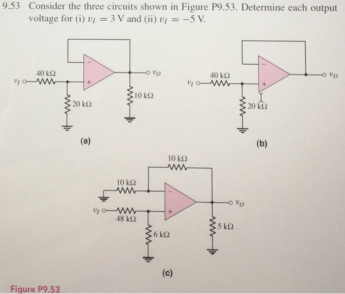 Solved 9.53 Consider the three circuits shown in Figure | Chegg.com