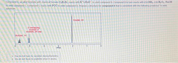Solved A compound with the formula C8H15 has the following | Chegg.com