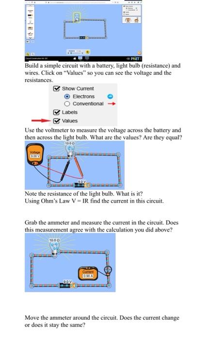 Click on the light bulb. The resistor slider should | Chegg.com
