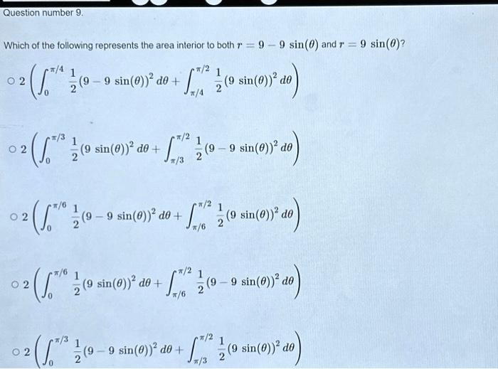 Solved Question number 9. Which of the following represents | Chegg.com