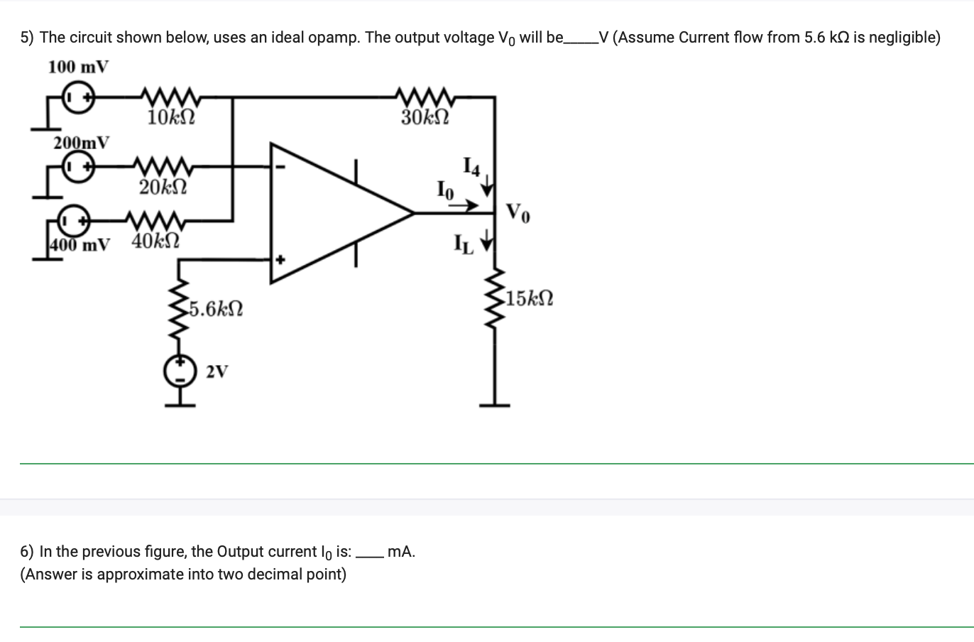 Solved The circuit shown below, uses an ideal opamp. The | Chegg.com