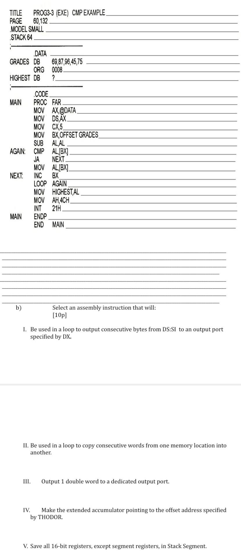Solved TITLE PROG3-3 (EXE) CMP EXAMPLE. PAGE 60,132 MODEL | Chegg.com