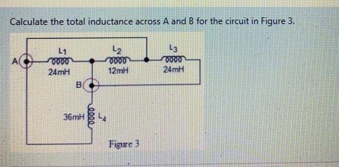 Solved Calculate the total inductance across A and B for the | Chegg.com