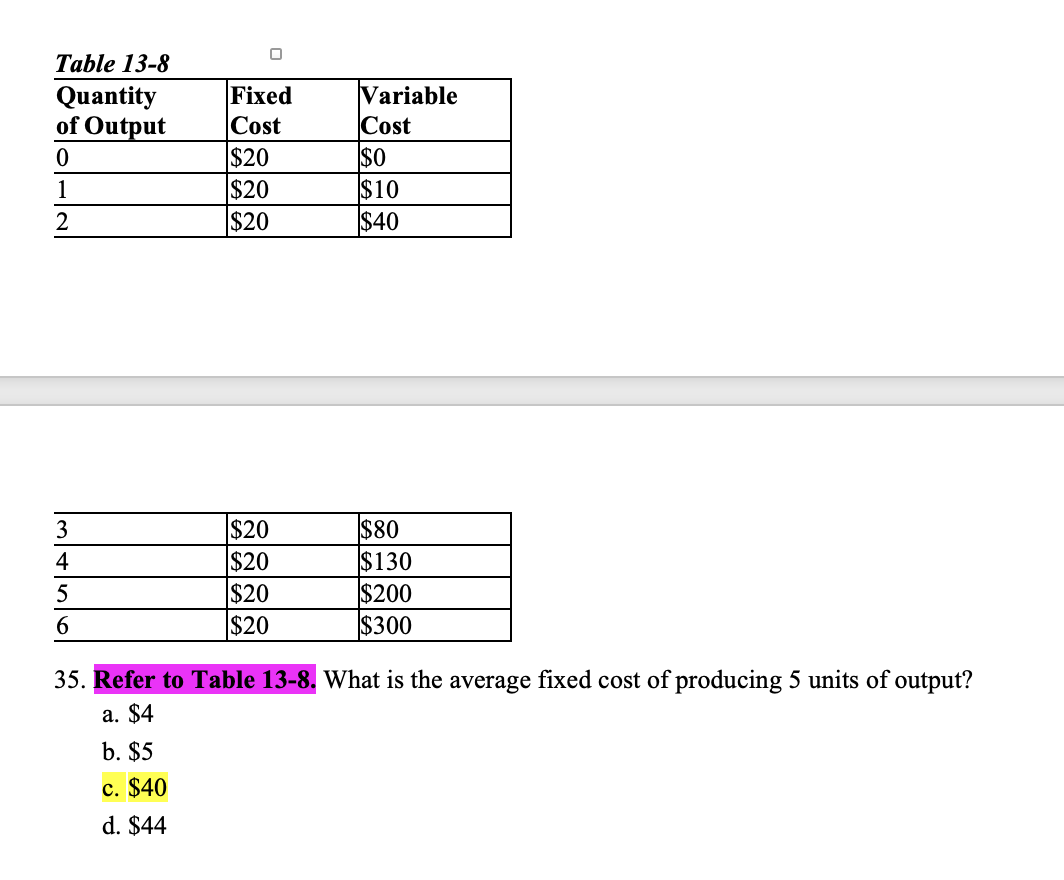 Solved Table 13-8 Table 13-8Refer to Table 13-8. What is | Chegg.com Solved Table 13-8 Table 13-8Refer to Table 13-8. What is | Chegg.com