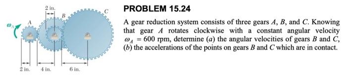 Solved A gear reduction system consists of three gears A,B, | Chegg.com