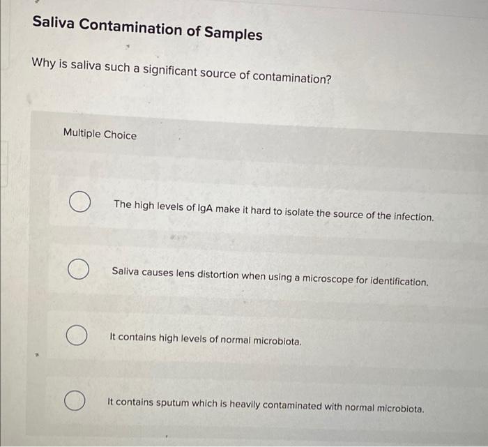 Solved Why is saliva such a significant source of | Chegg.com