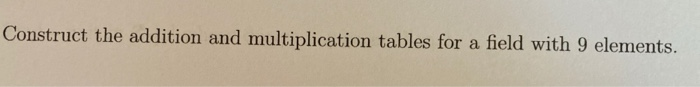 Solved Construct the addition and multiplication tables for | Chegg.com