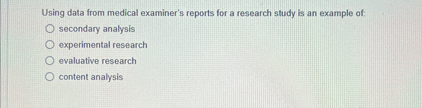 Solved Using data from medical examiner's reports for a | Chegg.com
