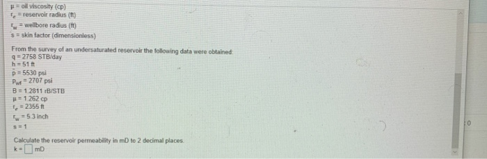 Solved The equation of pseudo steady state flow in an oil | Chegg.com