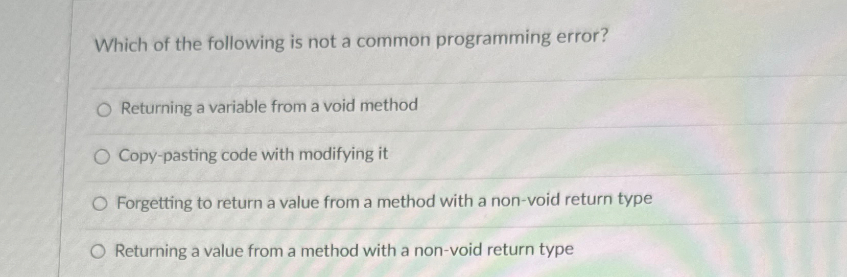 Solved Which of the following is not a common programming | Chegg.com