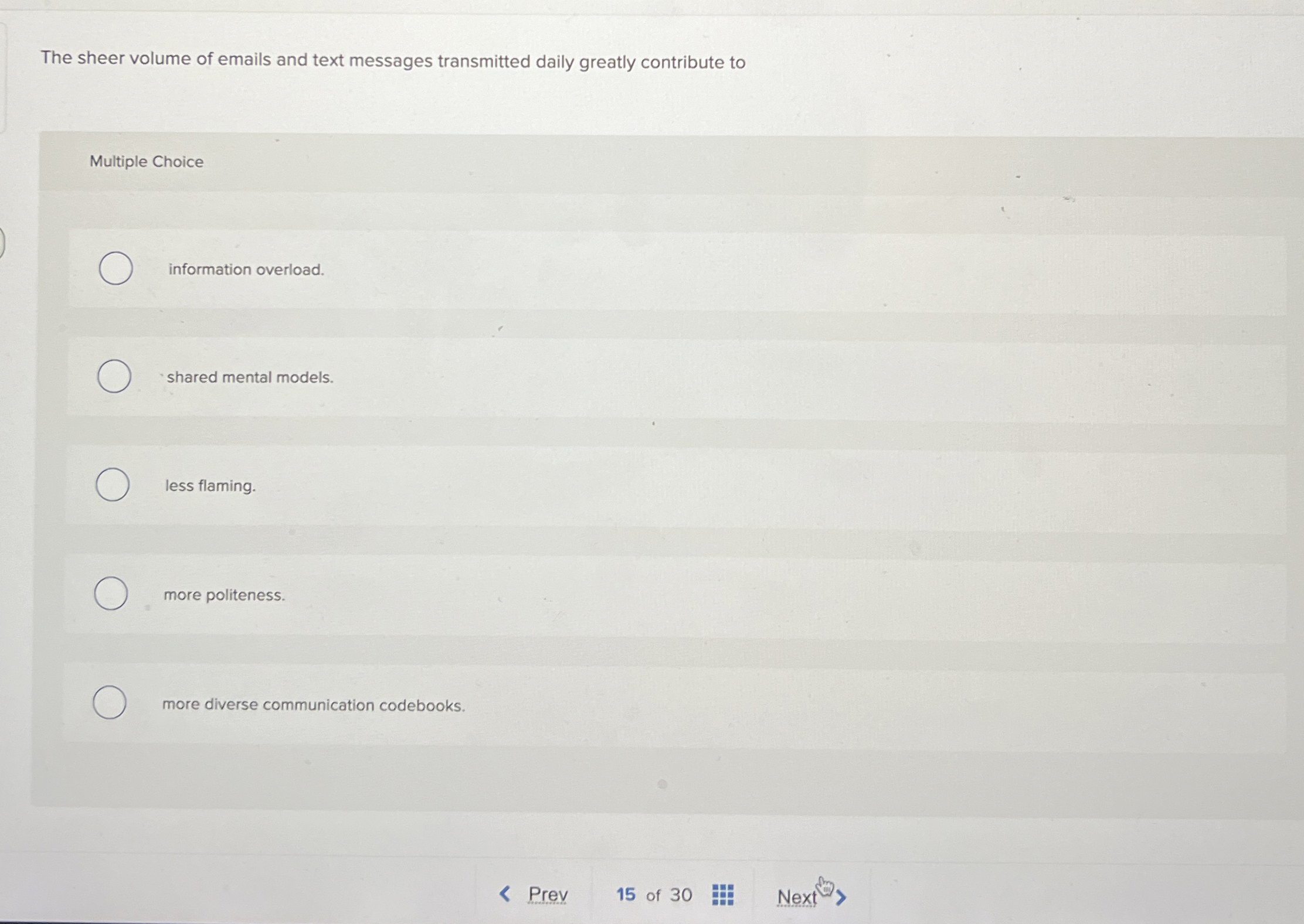 Solved The sheer volume of emails and text messages | Chegg.com