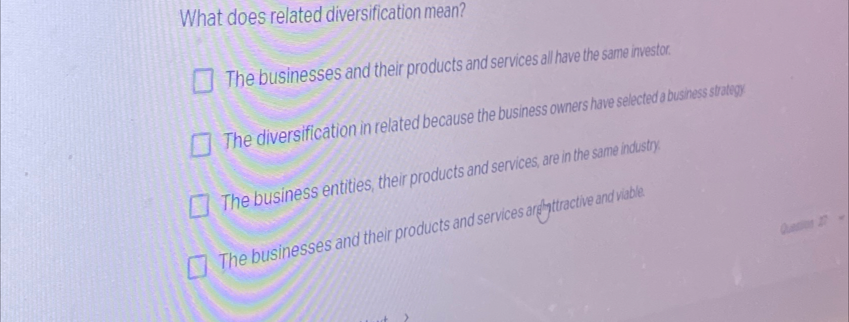 Solved What does related diversification mean?The businesses | Chegg.com