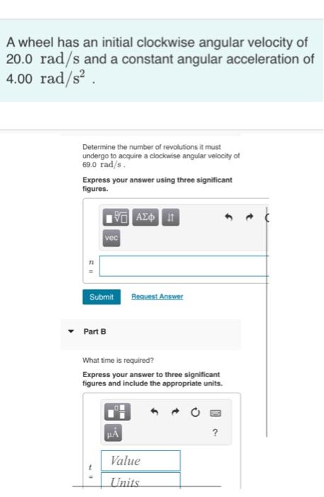 Solved A wheel has an initial clockwise angular velocity of | Chegg.com