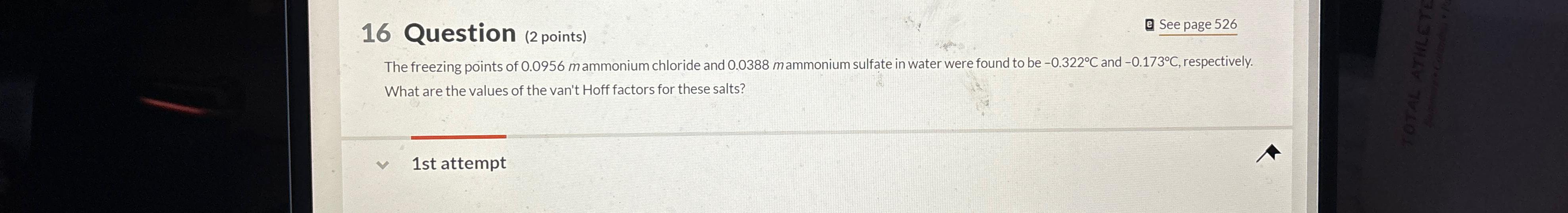 Solved 16 Question (2 points)\\nㄹ See page 526\\nThe | Chegg.com Solved 16 Question (2 points)\\nㄹ See page 526\\nThe | Chegg.com