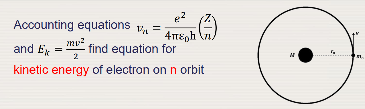 Solved Accounting equations vn=e24πε0ℏ(Zn)and Ek=mv22 ﻿find | Chegg.com