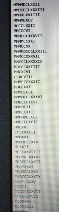 Solved Roman numerals Problem 89 For a number written in | Chegg.com