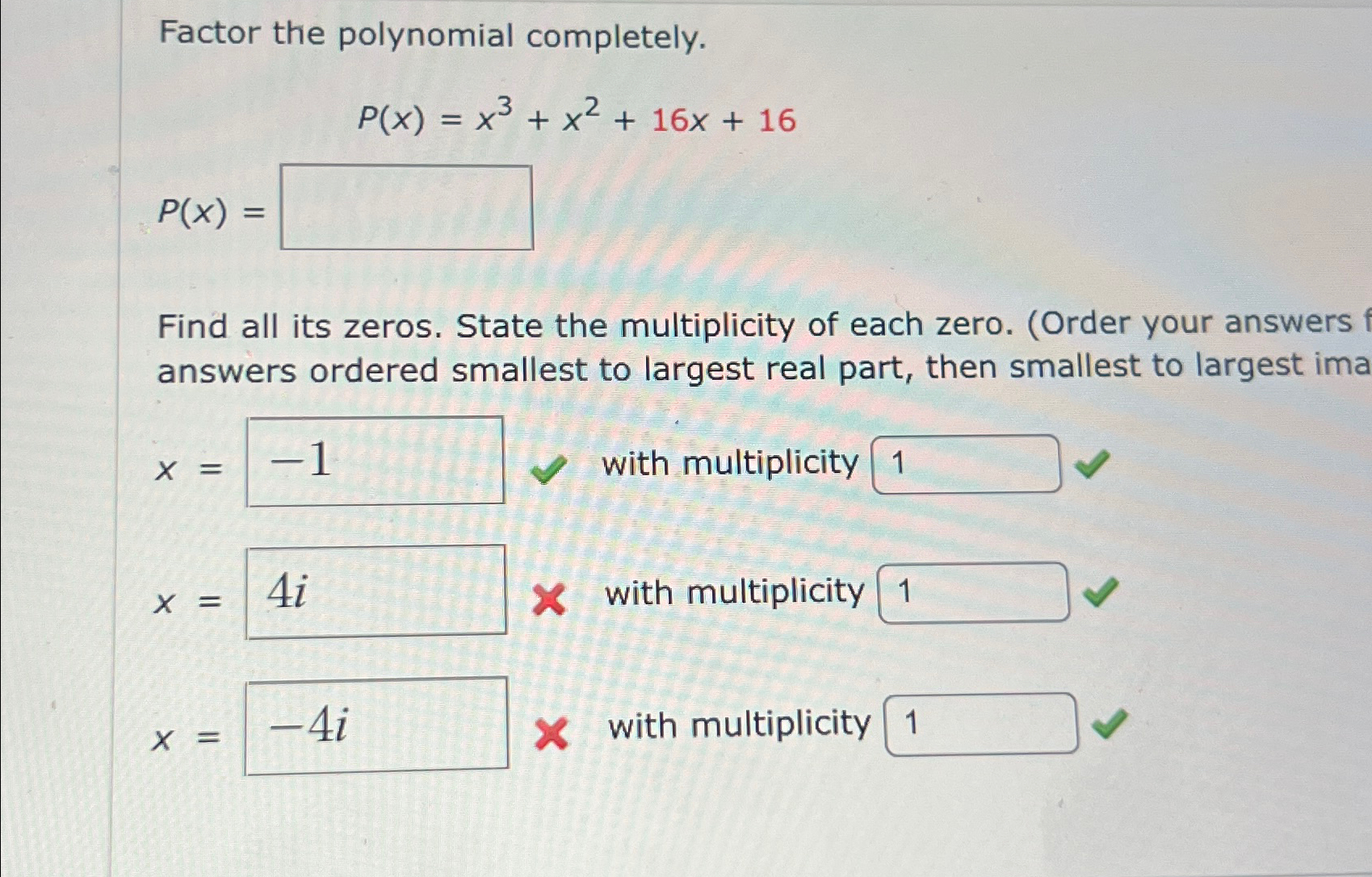 Factor the polynomial | Chegg.com