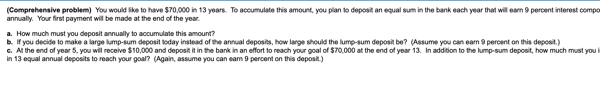 Solved (Comprehensive problem) ﻿You would like to have | Chegg.com