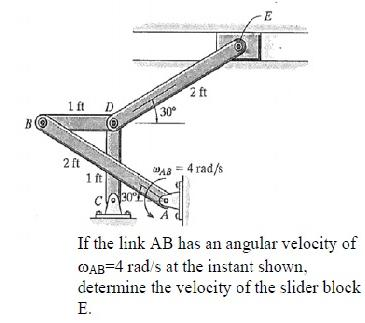 Solved If the link AB has an angular velocity of omega ab | Chegg.com