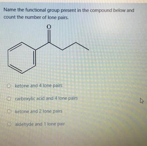 Solved Name the functional group present in the compound | Chegg.com