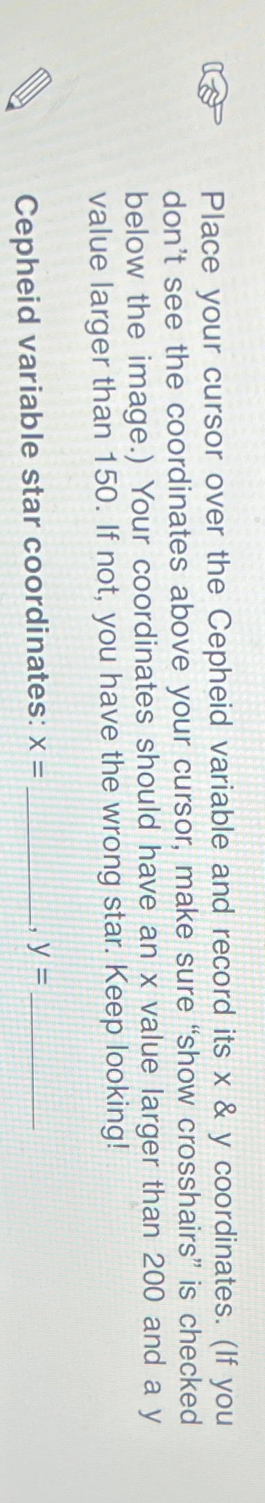 Solved Place your cursor over the Cepheid variable and | Chegg.com