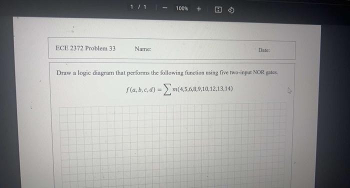 Solved Draw a logic diagram that performs the following | Chegg.com