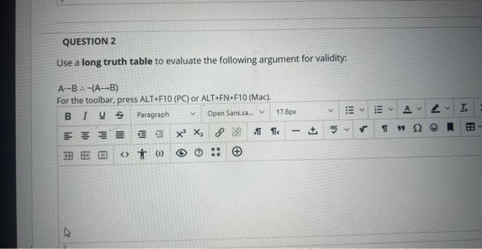 Solved Use a long truth table to evaluate the following | Chegg.com