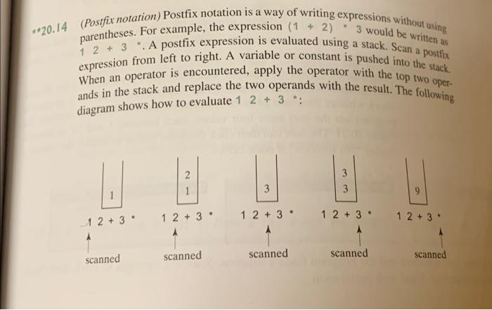 Solved 3 would be written as **20.14 (Postfix notation) | Chegg.com