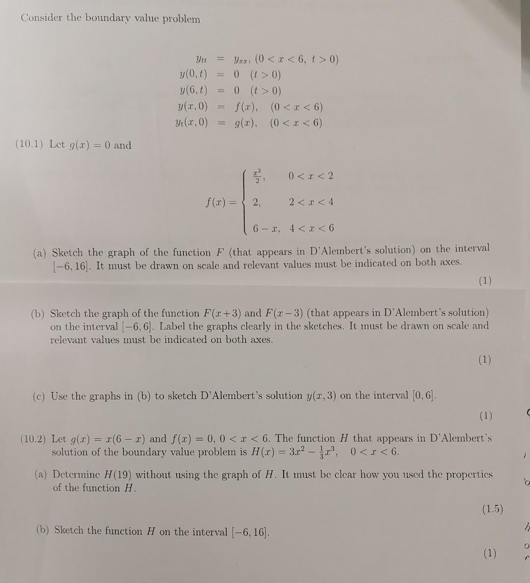 Solved Consider the boundary value problem Yut y(0,0) y(6,4) | Chegg.com