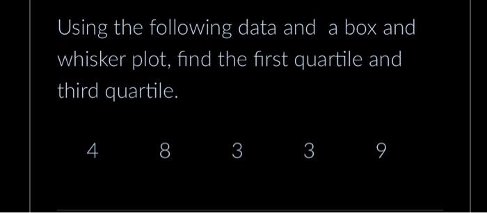 Solved Using the following data and a box and whisker plot, | Chegg.com