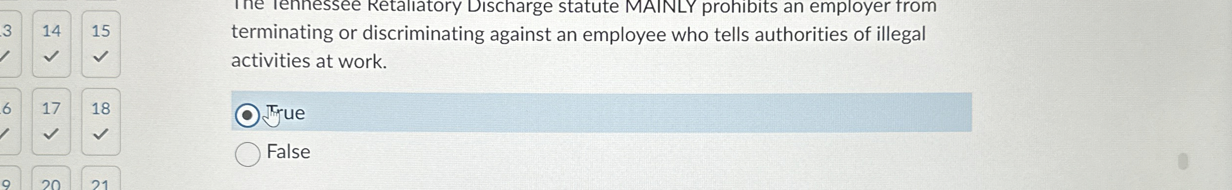 Solved Ine Iennessee Retaliatory Discharge statute MAINLY | Chegg.com