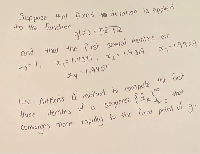 Solved Suppose that fixed iteration is applied to the | Chegg.com